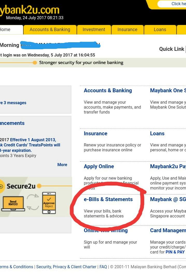 Maybank2u Bank Statement